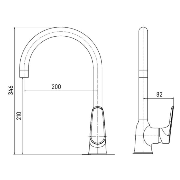 ברז פרח פיה מעוגלת AQUILA דגם ״KURIZA״ | כל-בו הפינה